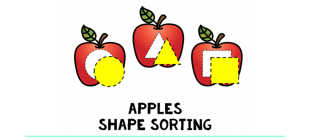 Apples Shape Sorting : FREE 6 Shapes - FluffyTots