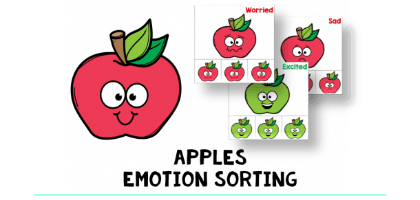 Apple Emotion Sorting Mat : FREE 7 Emotions - FluffyTots