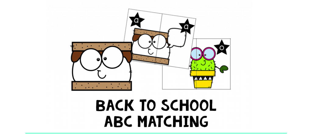 Back to School ABC Matching Puzzle : FREE 26 ABC Puzzles - FluffyTots