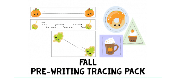 Fall Pre-Writing Tracing Pack : FREE 9 Pages of Pre-Writing Tracing ...