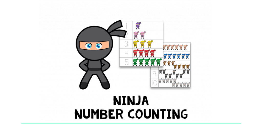 Ninja Number Counting : FREE Counting Number 1-10 Printables - FluffyTots