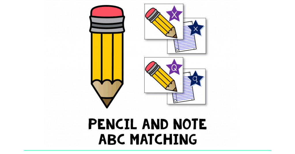Pencil and Note ABC Matching : FREE 26 Letters A to Z - FluffyTots