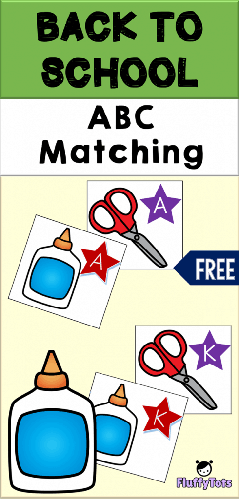 Scissors and Glue ABC Matching : FREE 26 Letters Matching - FluffyTots