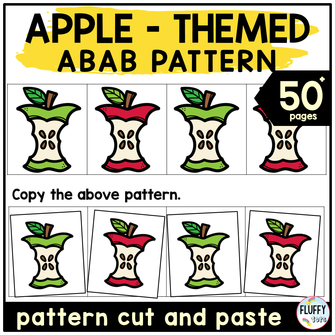 Apple Patterns Printables : FREE 4 ABAB Patterns - FluffyTots