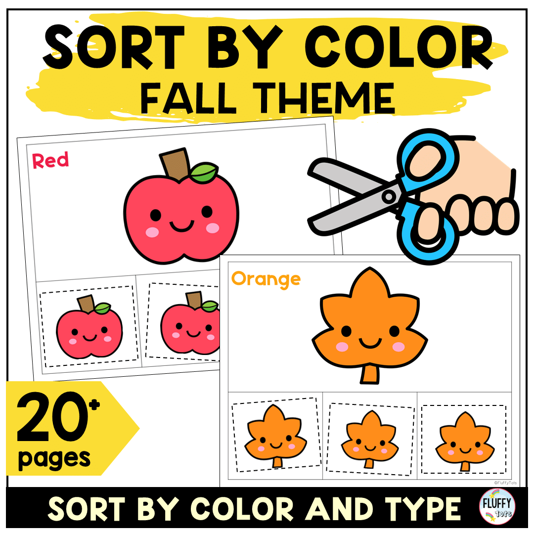 Apple Color Sorting Mat : FREE 3 Color Sorting - FluffyTots
