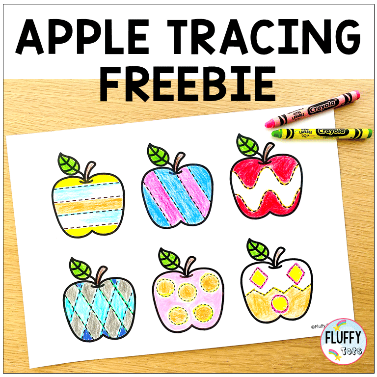 Apple Tracing Printables: FREE 6 Fun Tracing Apples - FluffyTots