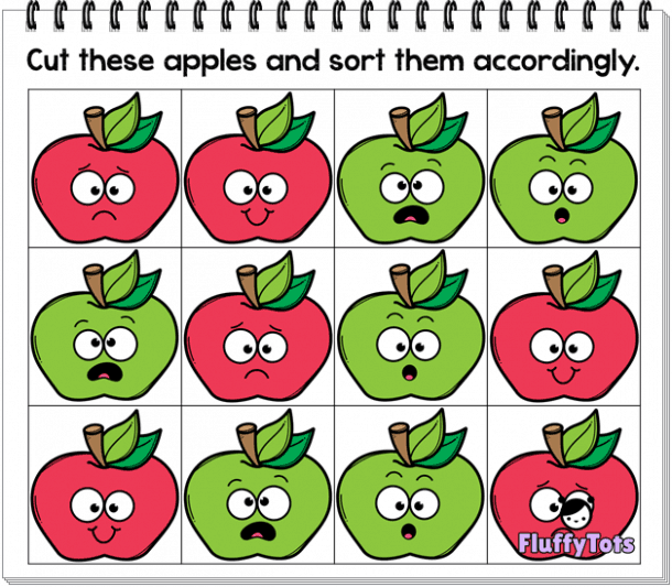 Apple Emotion Sorting Mat : FREE 7 Emotions - FluffyTots