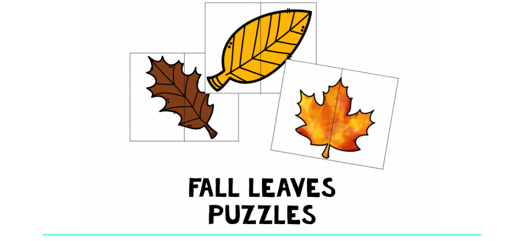 Fall Leaves Puzzle : FREE 4 Leaves Puzzle - FluffyTots