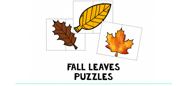 Fall Leaves Puzzle : FREE 4 Leaves Puzzle - FluffyTots