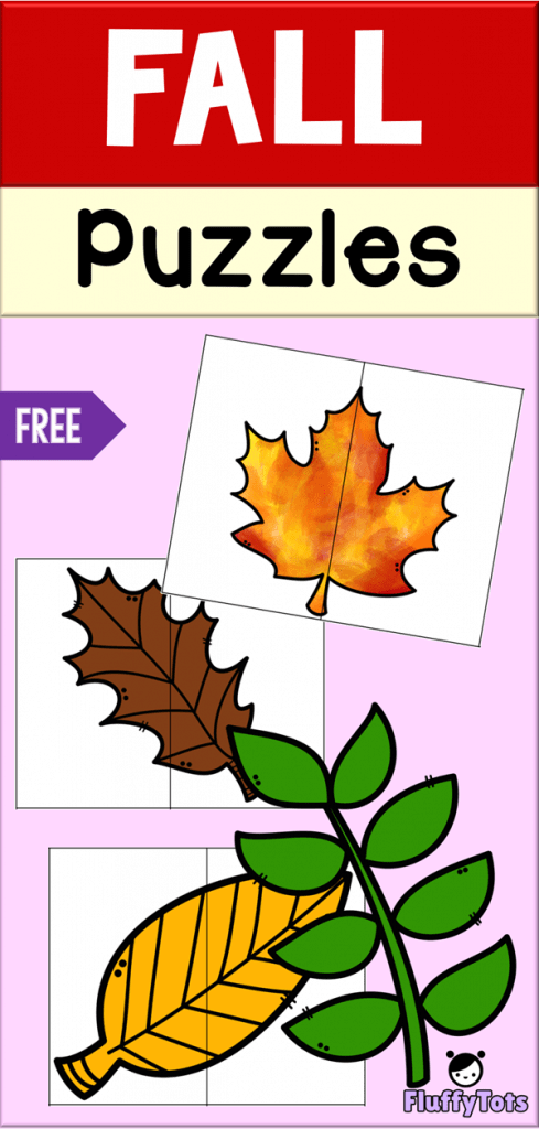 Fall Leaves Puzzle : FREE 4 Leaves Puzzle - FluffyTots