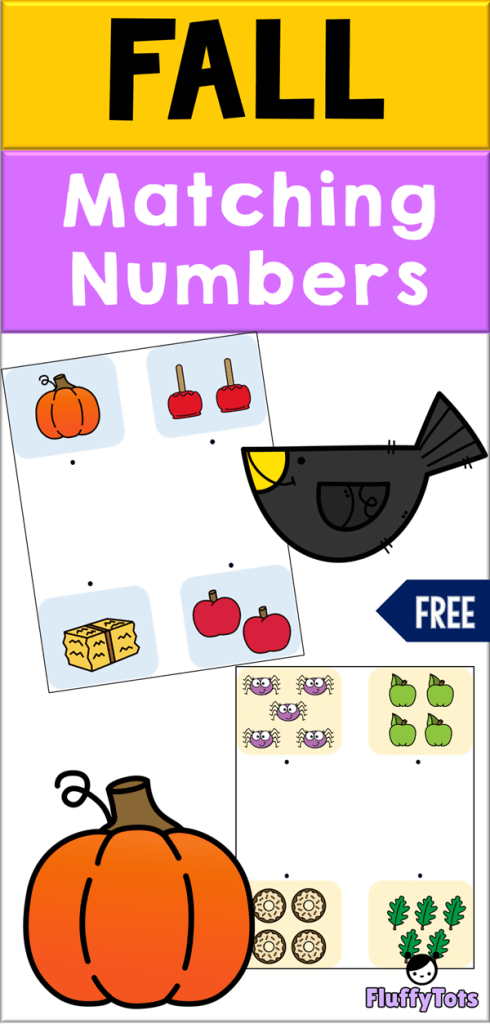 Fall Matching Quantity : FREE 3 Sets of Matching Activity - FluffyTots
