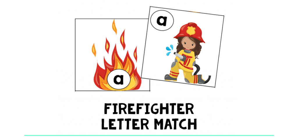 Firefighter Letter Match : FREE 26 ABC Letters - FluffyTots