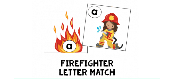 Firefighter Letter Match : FREE 26 ABC Letters - FluffyTots