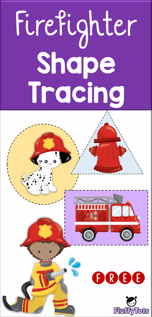 Firefighter Shape Tracing : FREE 3 Shapes to Be Traced - FluffyTots