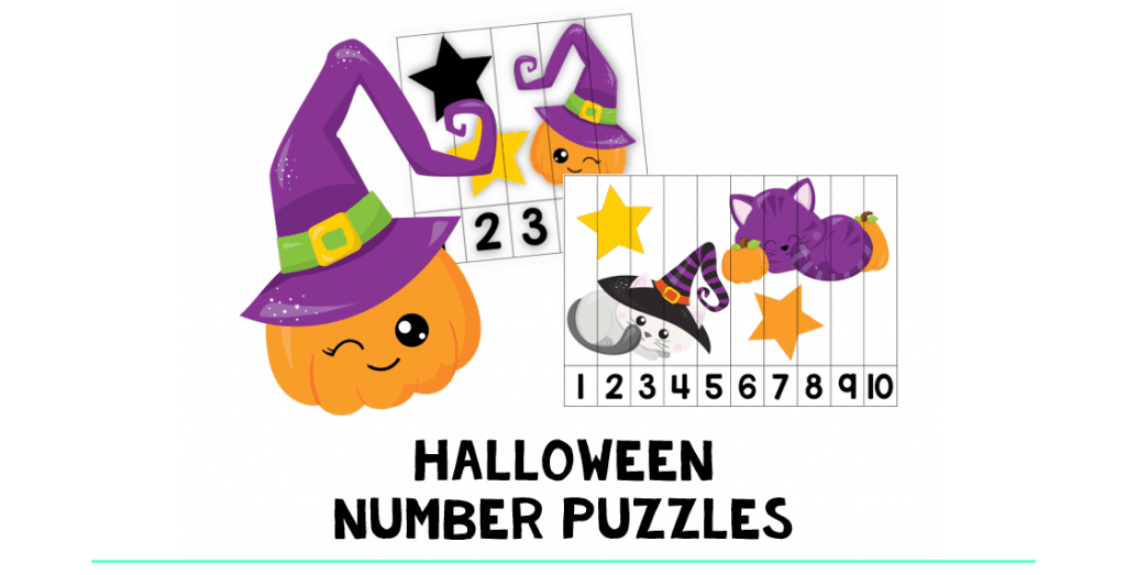 Halloween Number Puzzles : FREE 2 Sets of Number Puzzles - FluffyTots