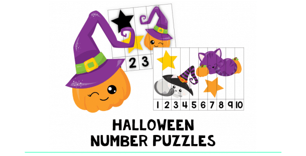 Halloween Number Puzzles : FREE 2 Sets of Number Puzzles - FluffyTots