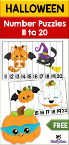 Halloween Number Puzzles 11-20 : Exciting Activity for Teen Number ...