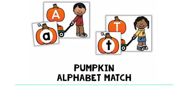 Pumpkin Alphabet Match : FREE 26 Letters - FluffyTots
