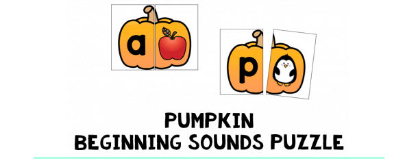 Pumpkin Beginning Sounds Puzzles : FREE 26 Puzzles - FluffyTots