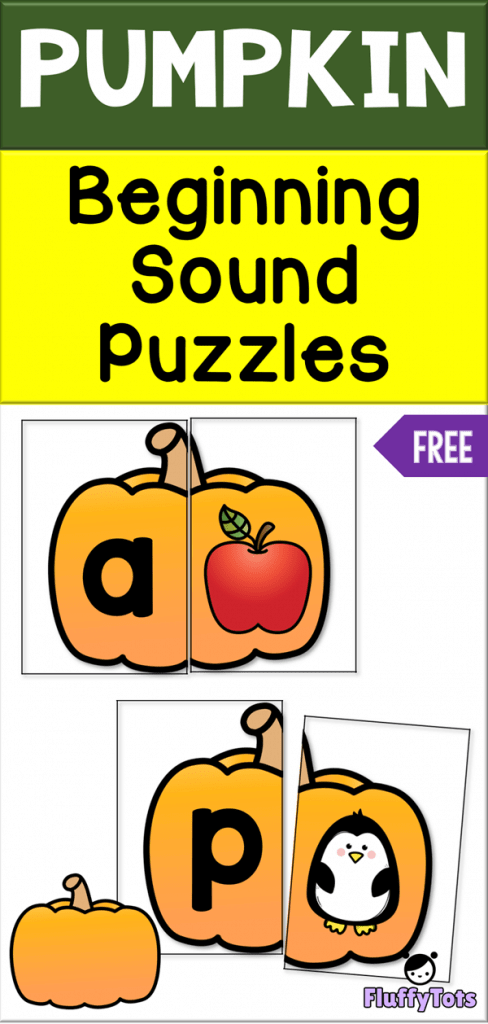 Pumpkin Beginning Sounds Puzzles : FREE 26 Puzzles - FluffyTots
