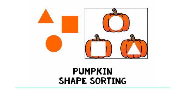 Pumpkin Shape Sorting : FREE 3 Shapes to be Sorted - FluffyTots
