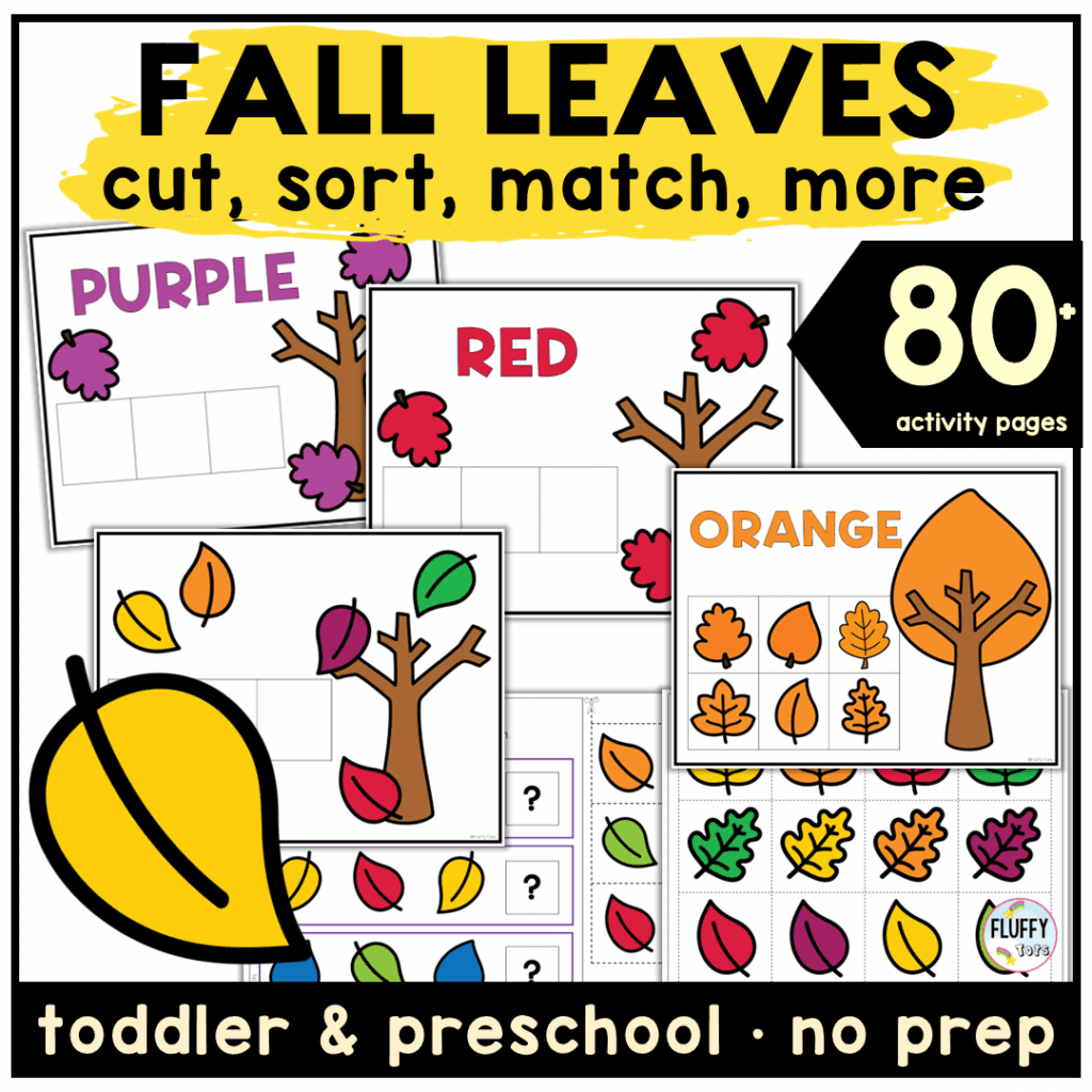 Fall Leaves Shadow Matching: FREE 3 Shadows to be Matched - FluffyTots