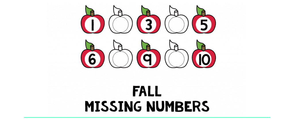 Fall Missing Numbers Printables : FREE 2 Sets of Missing Numbers ...