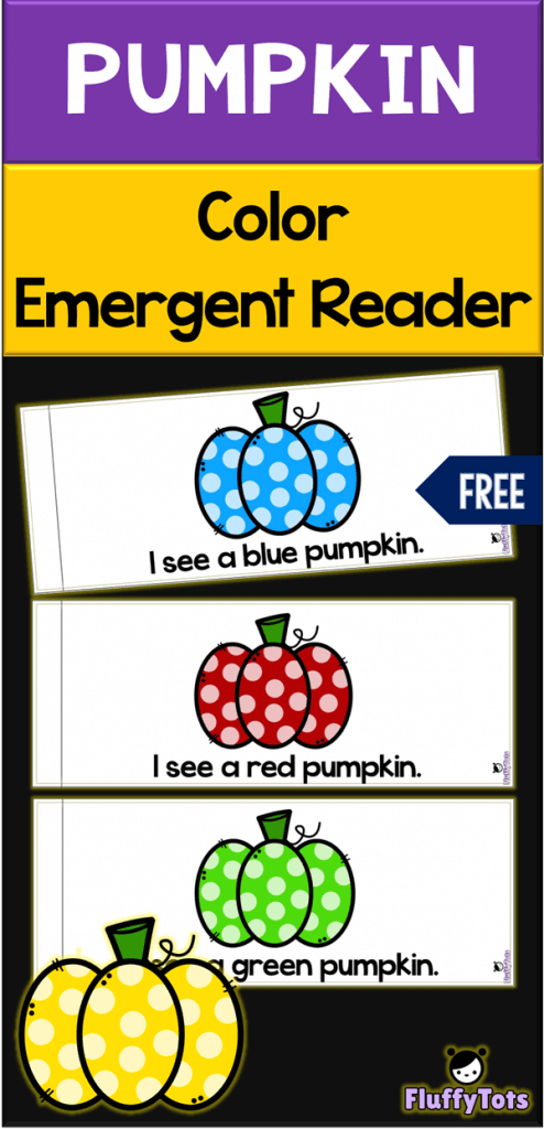 Pumpkin Color Emergent Reader : FREE 9 Color Words - FluffyTots