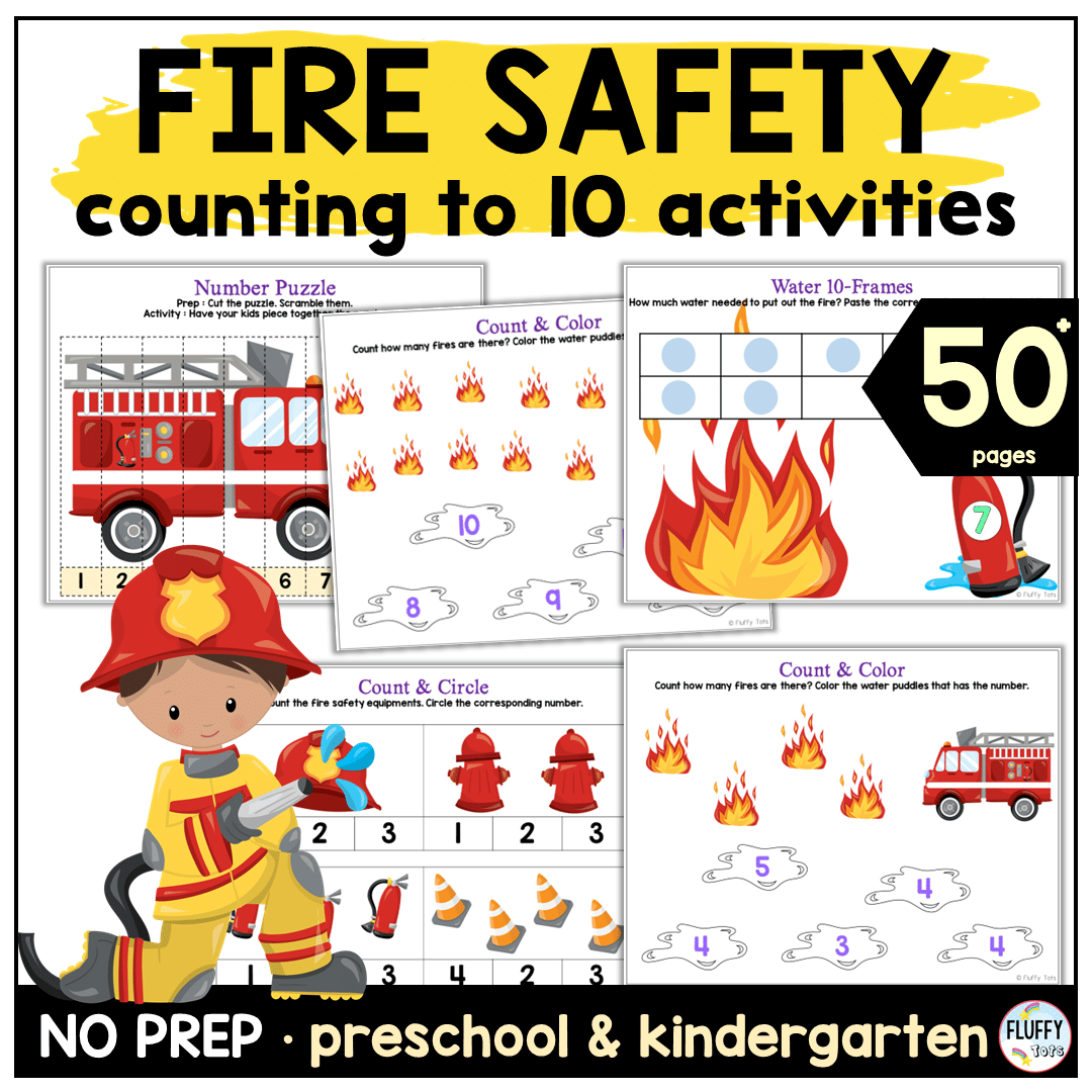 Firefighter Number Match Activity - FluffyTots