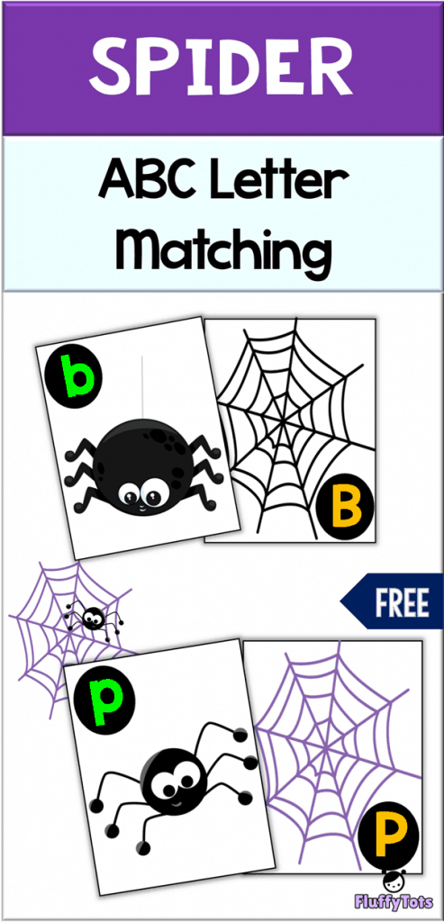 Spider ABC Letter Matching : FREE 26 Letters Matching - FluffyTots