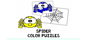 Spider Color Puzzles : FREE 8 Color Puzzles - FluffyTots