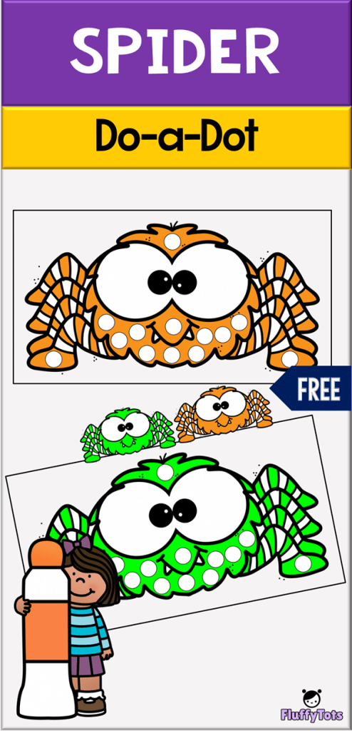 Spider Do-a-Dot Printables : FREE 2 Spiders - FluffyTots