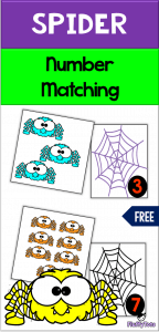 Spider Number Matching : FREE 1-10 Number Activity - FluffyTots