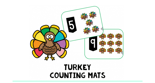 Turkey Counting Mat : FREE Counting 1-10 Activity - FluffyTots