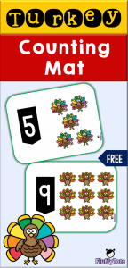 Turkey Counting Mat : FREE Counting 1-10 Activity - FluffyTots