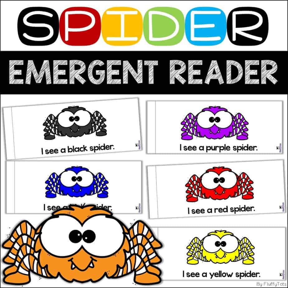 Spider Color Emergent Reader : FREE 8 Color Words - FluffyTots