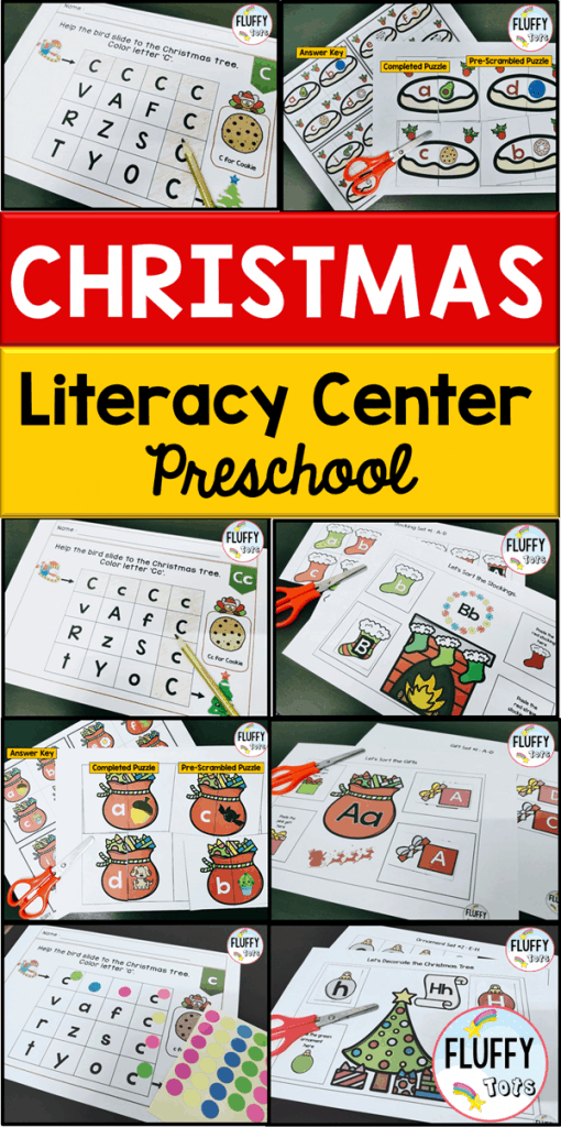 9 Fun Christmas Literacy Centers for Preschool and Pre-K : Simple NO ...