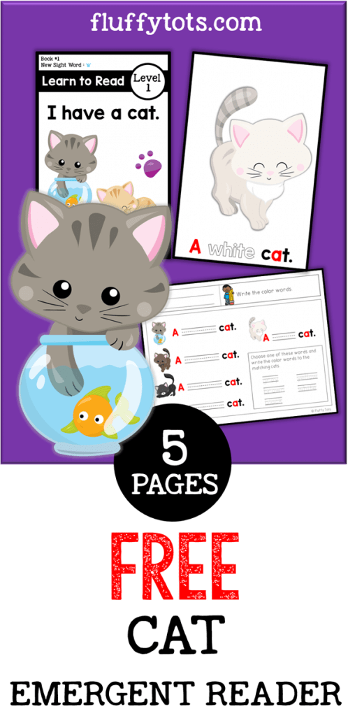 Cat Emergent Reader : Plus FREE 2 Activities - FluffyTots