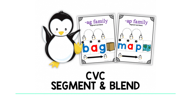 CVC Segment and Blend Activity : Easy 39 CVC Short-a Words - FluffyTots