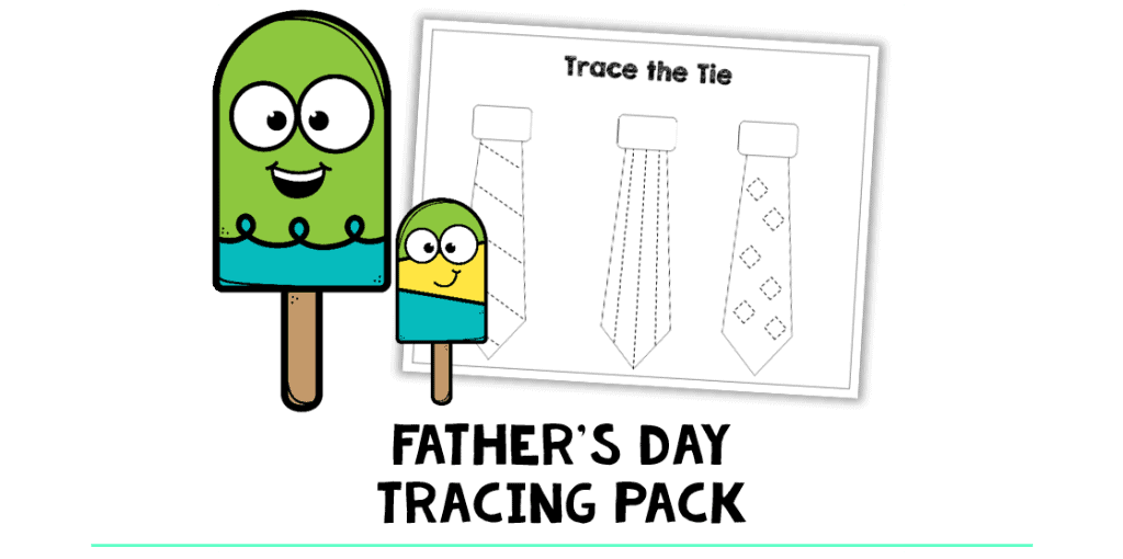 Free Father's Day Tracing Pages for Preschool and Toddler Kids - FluffyTots