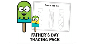Free Father's Day Tracing Pages for Preschool and Toddler Kids - FluffyTots