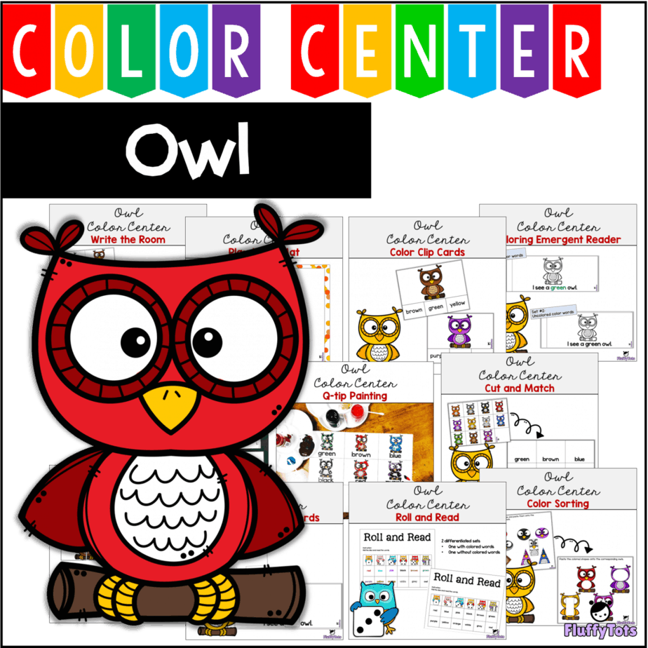 Owl Color Emergent Reader : FREE 11 Color Words - FluffyTots