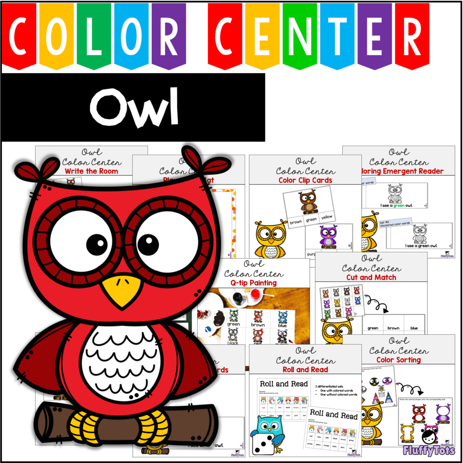 Owl Color Emergent Reader : FREE 11 Color Words - FluffyTots
