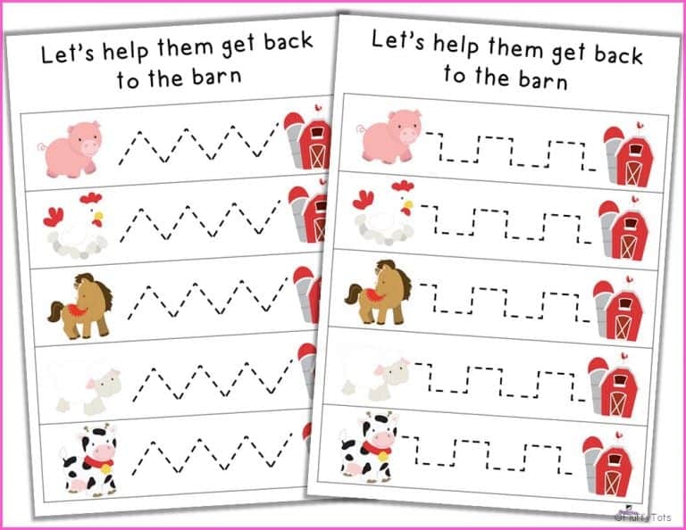 Pre Writing Tracing Printables for preschool and kindergarten - FluffyTots