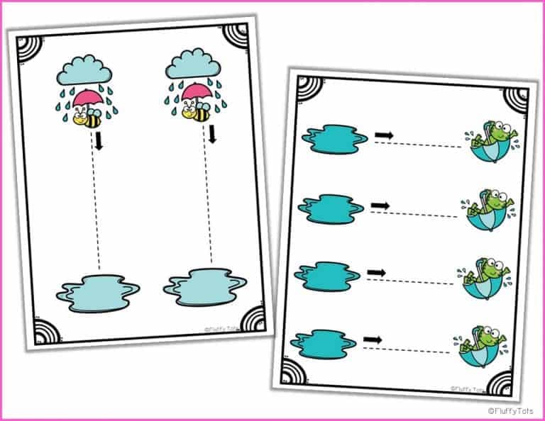 Pre Writing Tracing Printables for preschool and kindergarten - FluffyTots