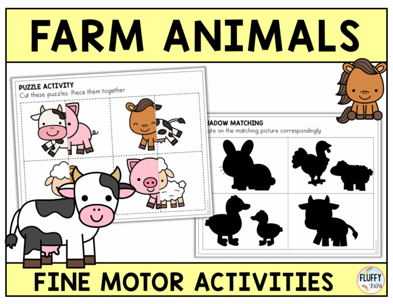 100+ Pages of Cute Farm Animals Worksheet Activities for Fun Farm Book ...