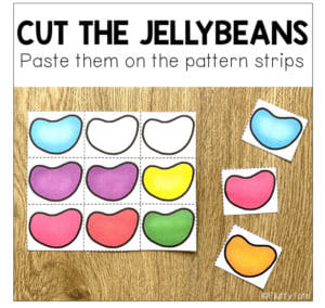 Easy Easter Jellybean AB Pattern Worksheets - FluffyTots