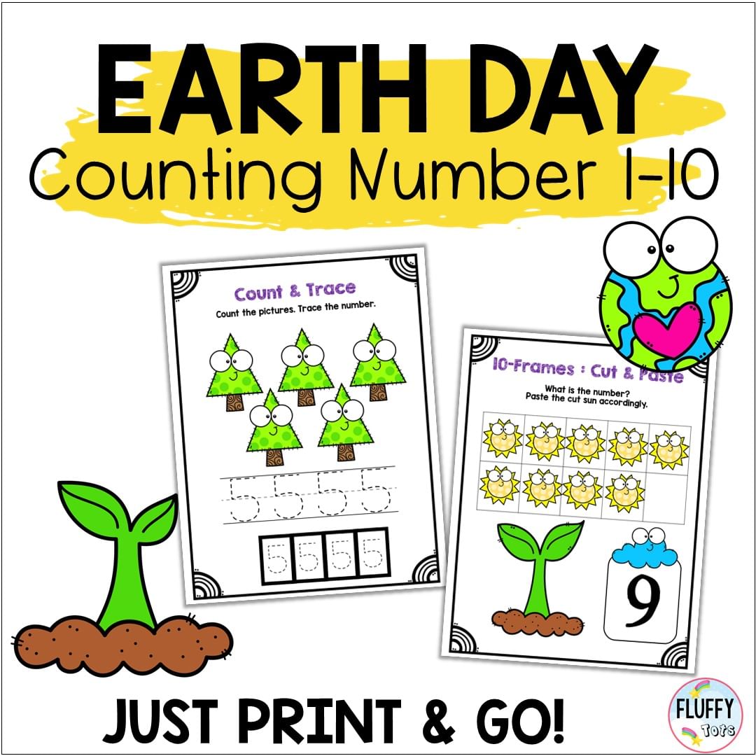 Earth Day Math Activities for Preschoolers : FREE 10-Frames Printables ...