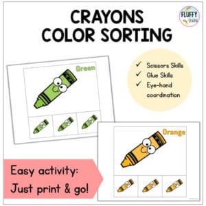 Fun Back to School Color Sorting Printable Activity - FluffyTots