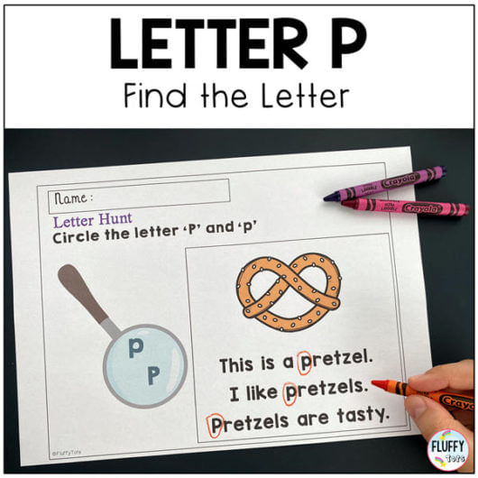 4 Easy Letter P Worksheets Activities for Early Learners - FluffyTots